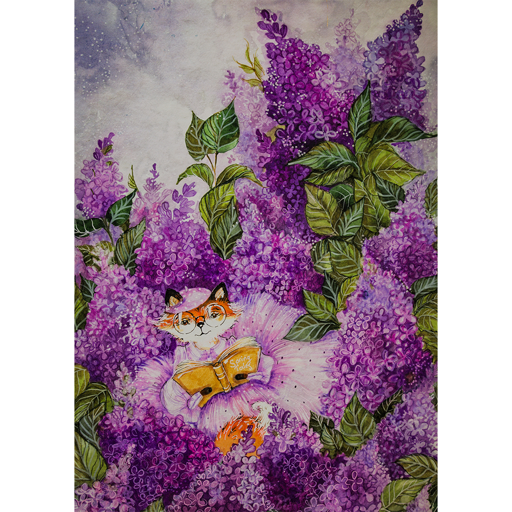 A Fox’s Springtime in Lilacs – Post Stone