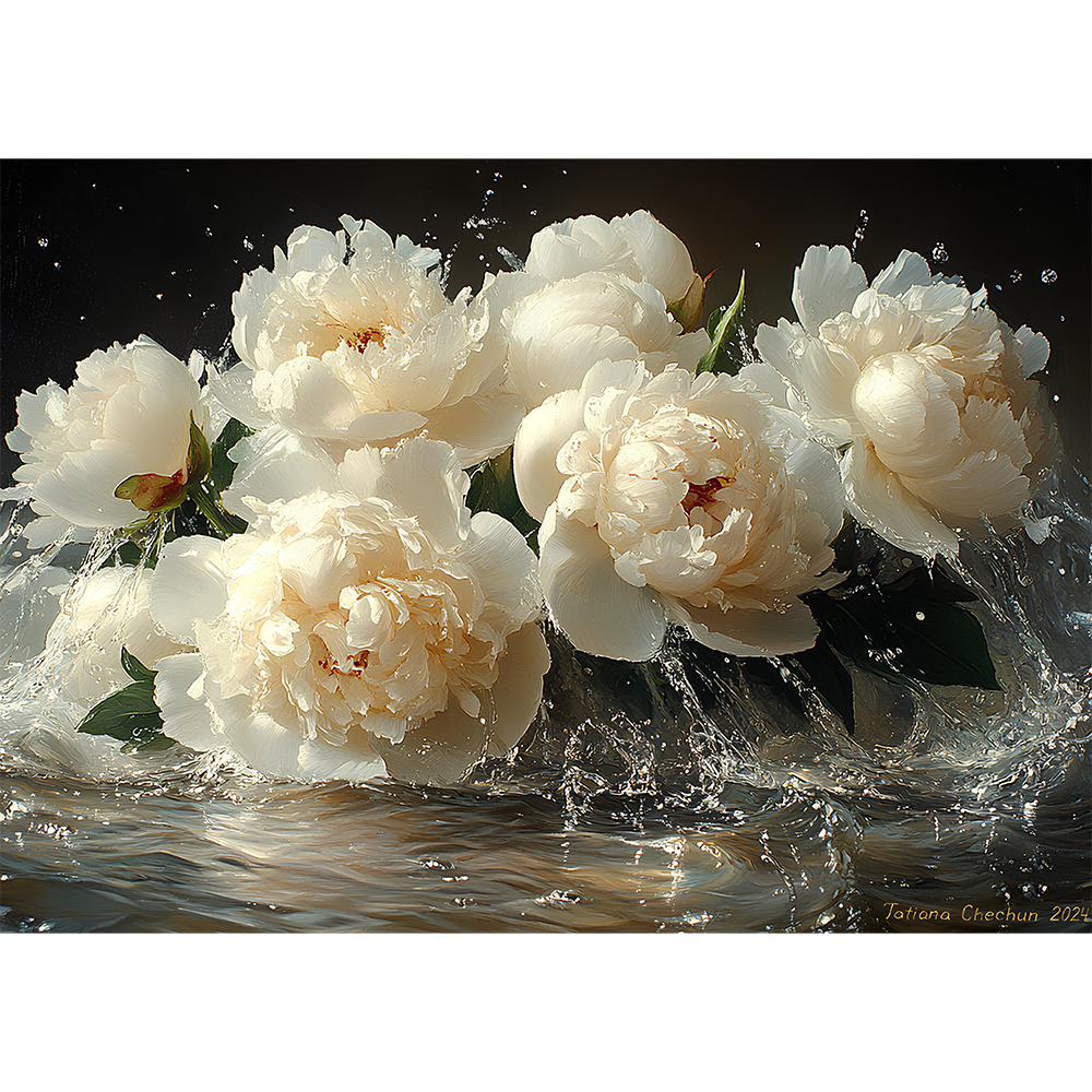 Water Dance of Peonies – Post Stone