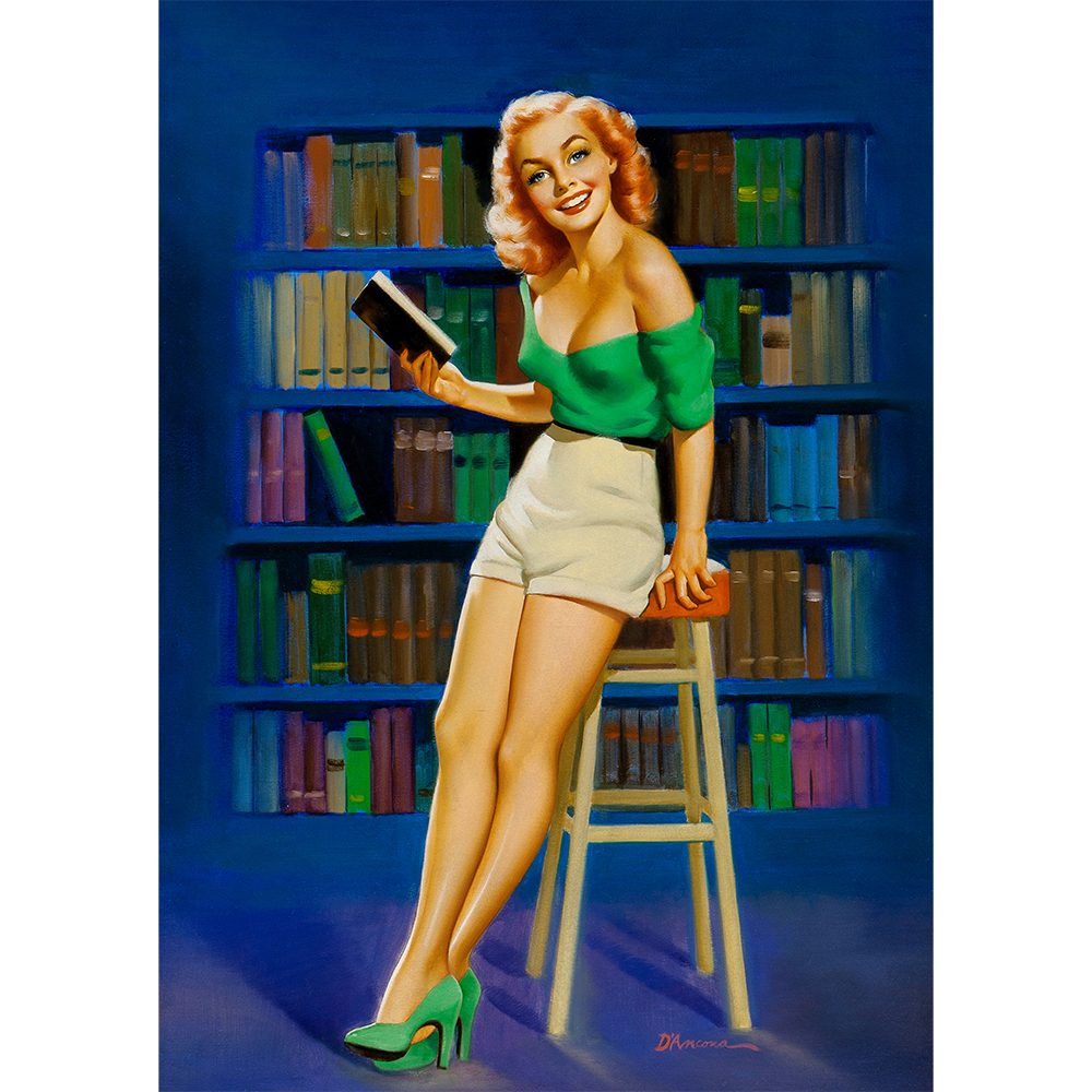 Edward D'Ancona - Pinup in Library – Post Stone