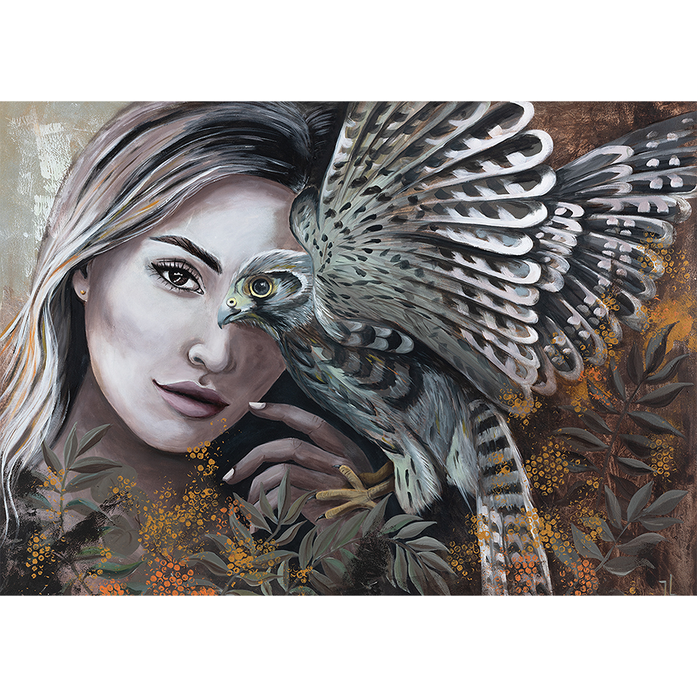 Woman and Falcon – Post Stone